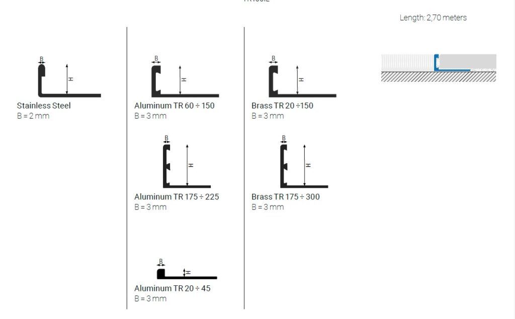 Coltar terminatie gresie inox TR110IL | PROFILITEC | PROFIL EXPERT l ...